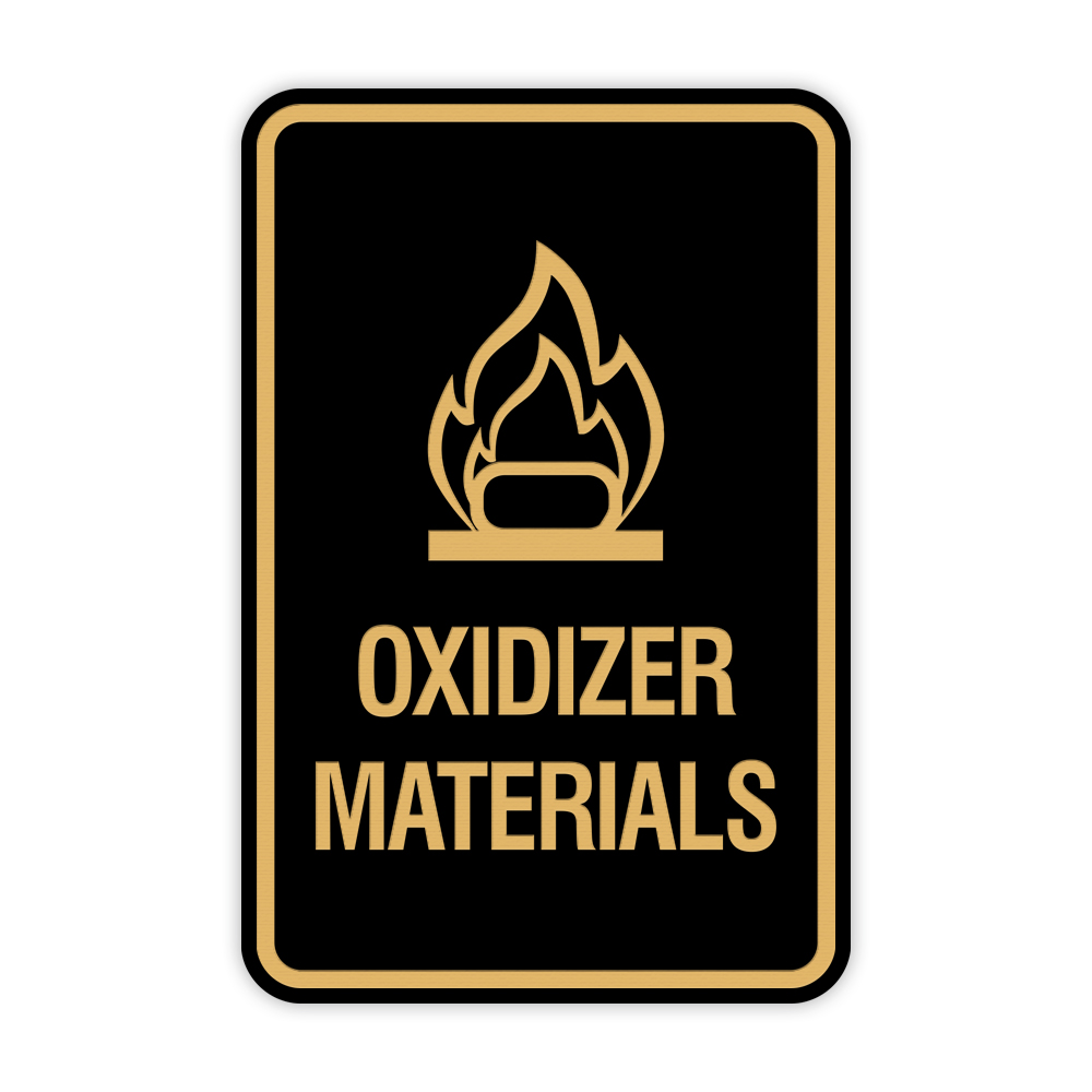 Signs ByLITA Portrait Round Oxidizer Materials Sign (Black Gold ...