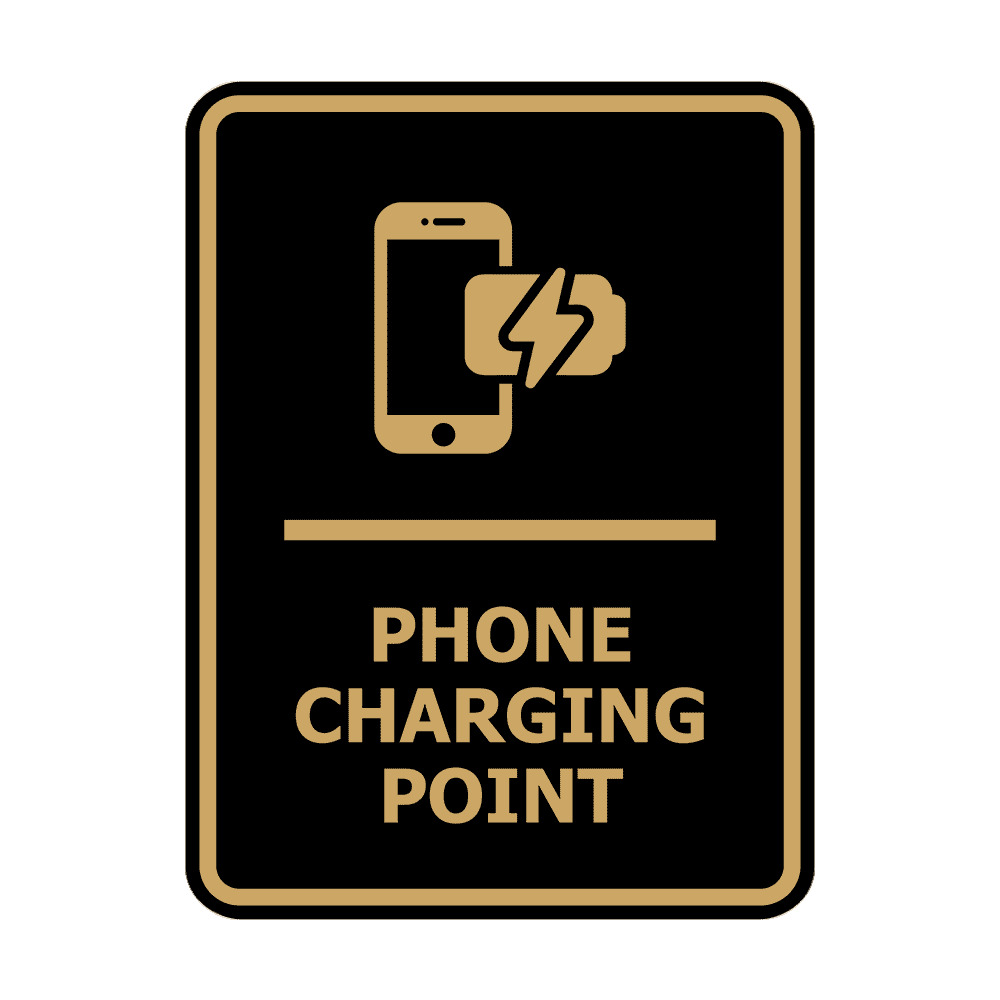 Signs ByLITA Portrait Round Phone Charging Point ABS Plastic | Laser ...