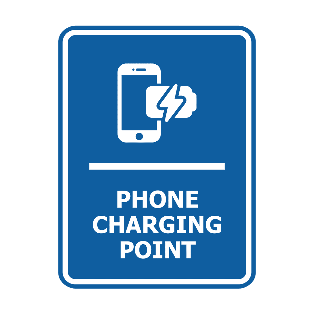 Signs ByLITA Portrait Round Phone Charging Point ABS Plastic | Laser ...