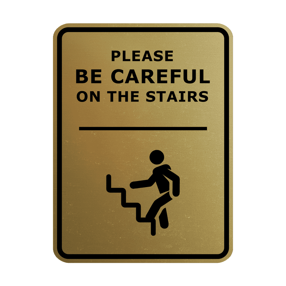Signs ByLITA Portrait Round Please Be Careful On The Stairs ABS Plastic ...