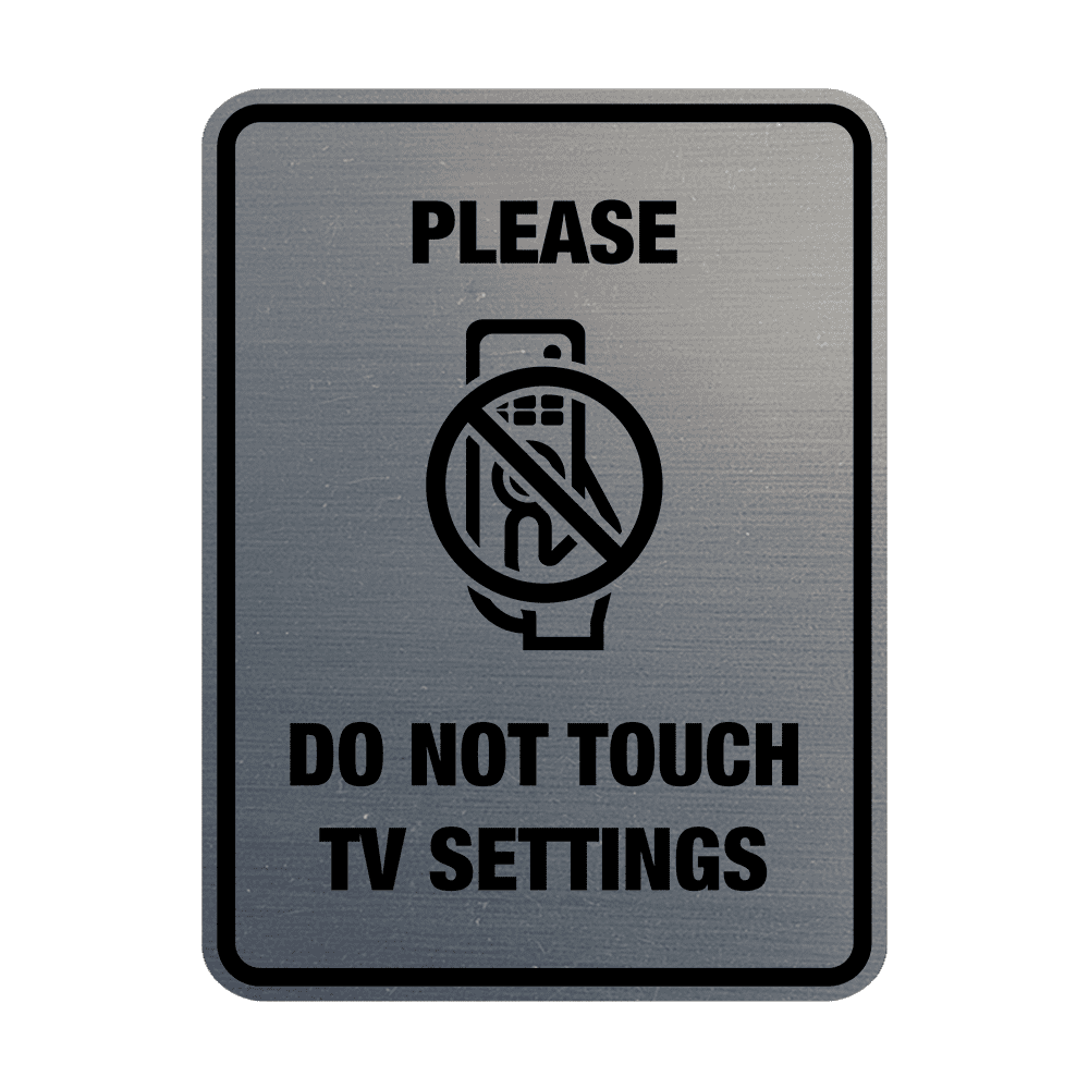Signs ByLITA Portrait Round Please Do Not Touch TV Settings ABS Plastic ...
