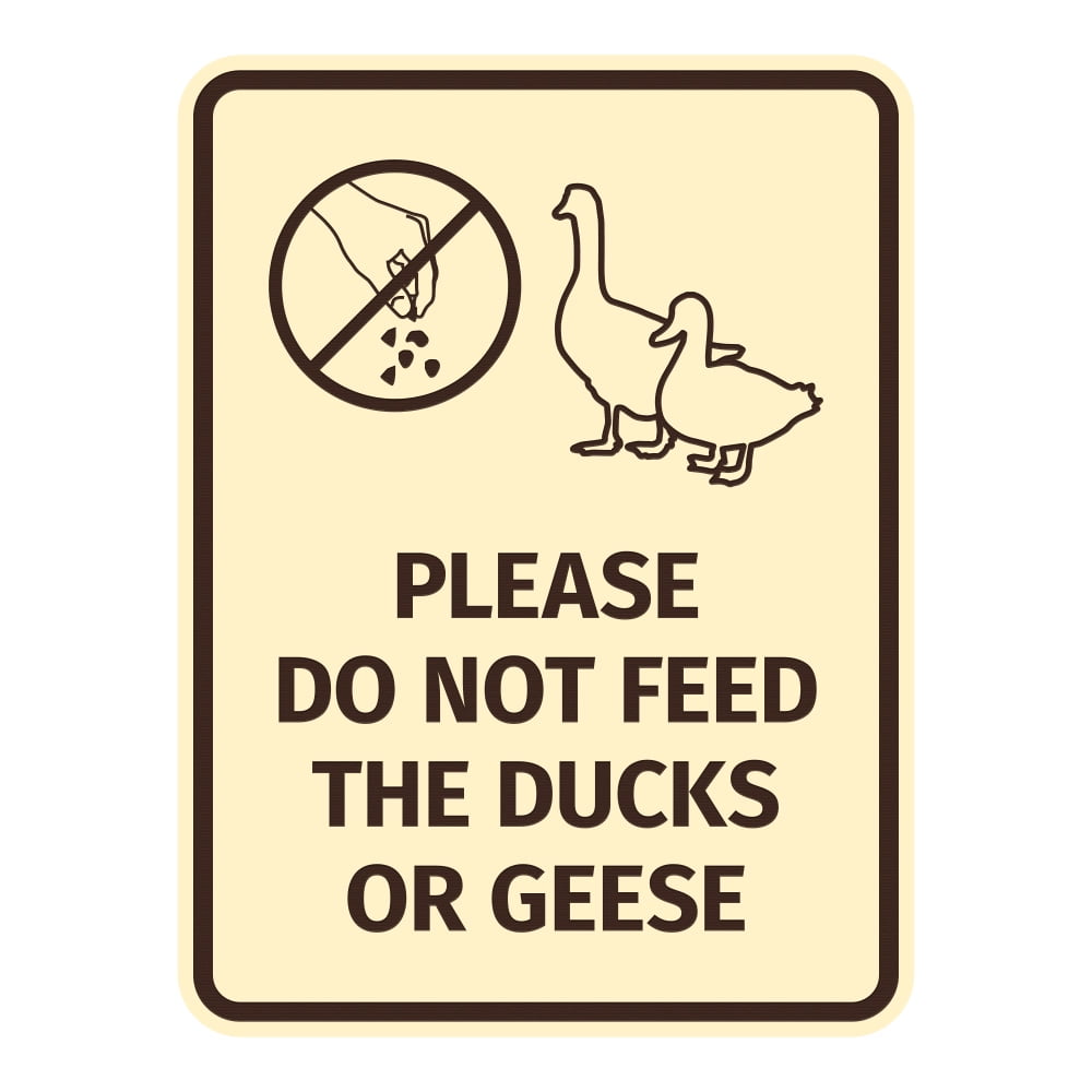 Signs ByLITA Portrait Round Please Do Not Feed The Ducks Or Geese ABS ...