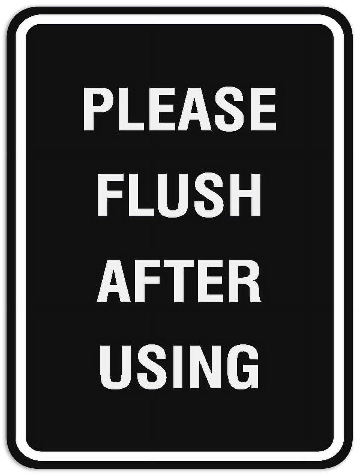 Signs ByLITA Portrait Round Please Flush After Use Sign - Laser ...