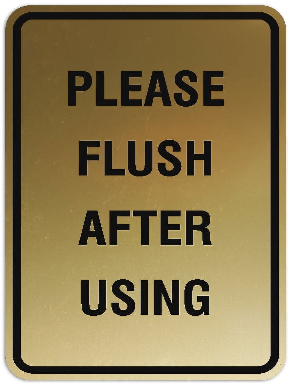 Signs ByLITA Portrait Round Please Flush After Use Sign - Laser ...