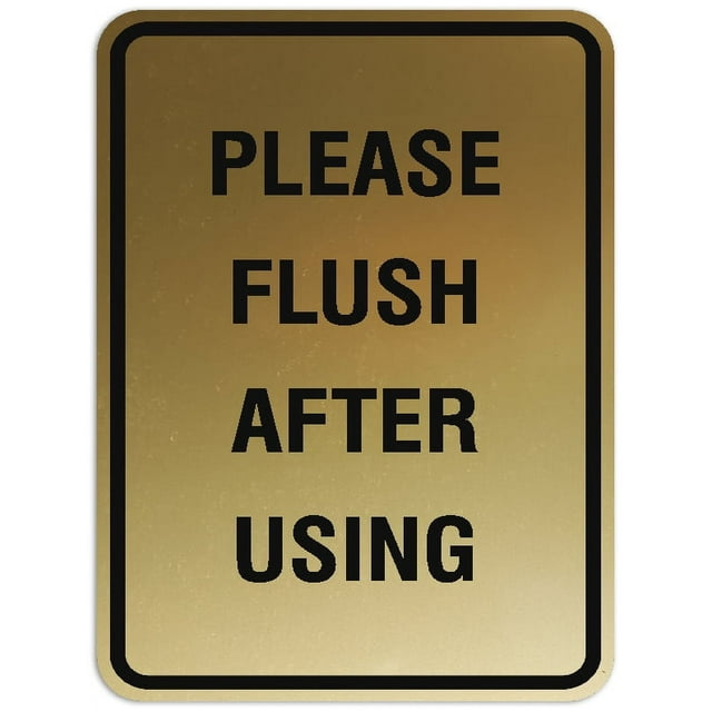 Signs ByLITA Portrait Round Please Flush After Use Sign - Laser ...