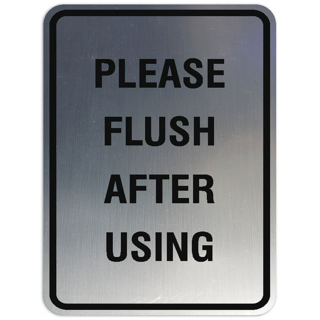Signs ByLITA Portrait Round Please Flush After Use Sign - Laser ...