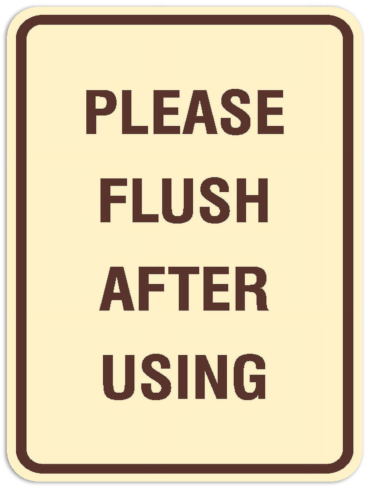 Signs ByLITA Portrait Round Please Flush After Use Sign - Laser ...