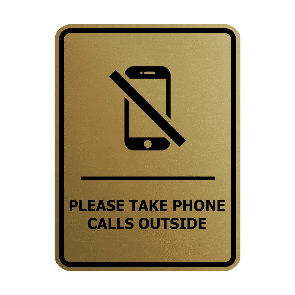 Signs ByLITA Portrait Round Please Take Phone Calls Outside ABS Plastic ...