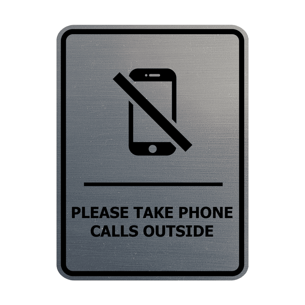 Signs ByLITA Portrait Round Please Take Phone Calls Outside ABS Plastic ...