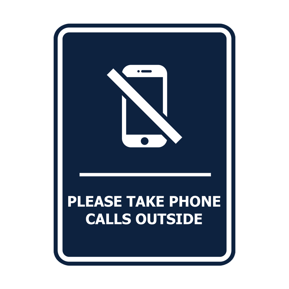 Signs ByLITA Portrait Round Please Take Phone Calls Outside ABS Plastic ...