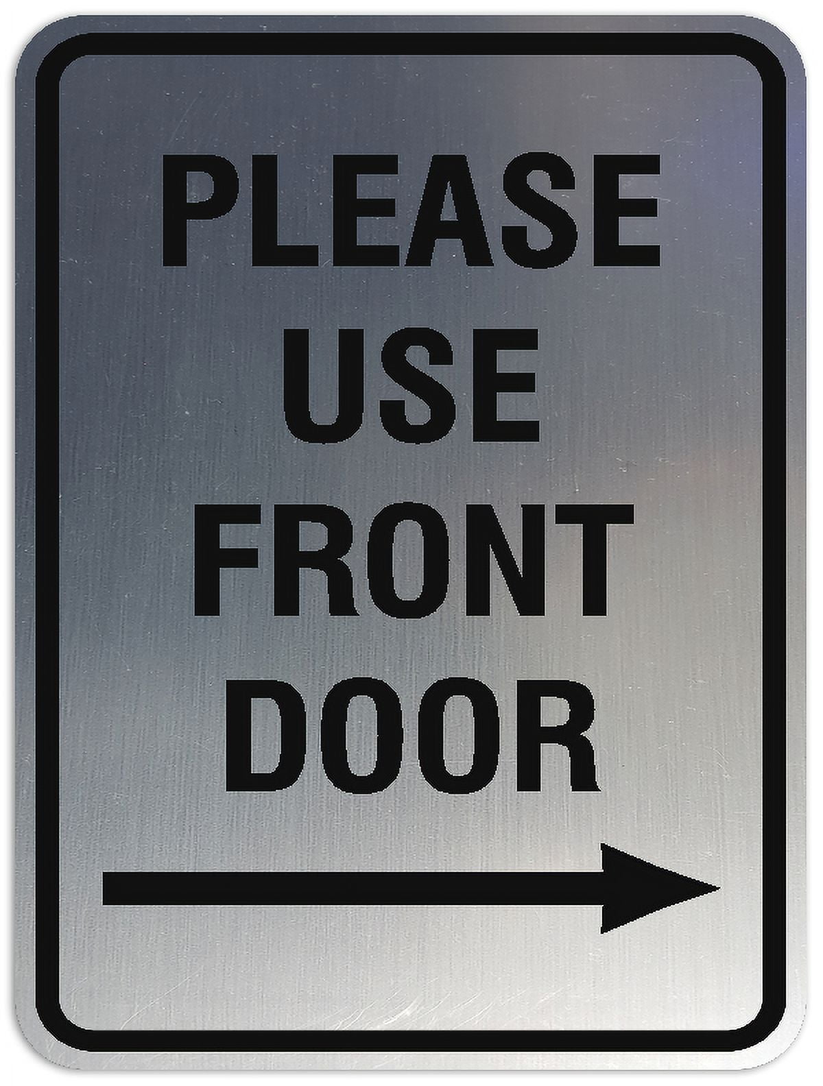Signs ByLITA Portrait Round Please Use Front Door Right Arrow Sign ...