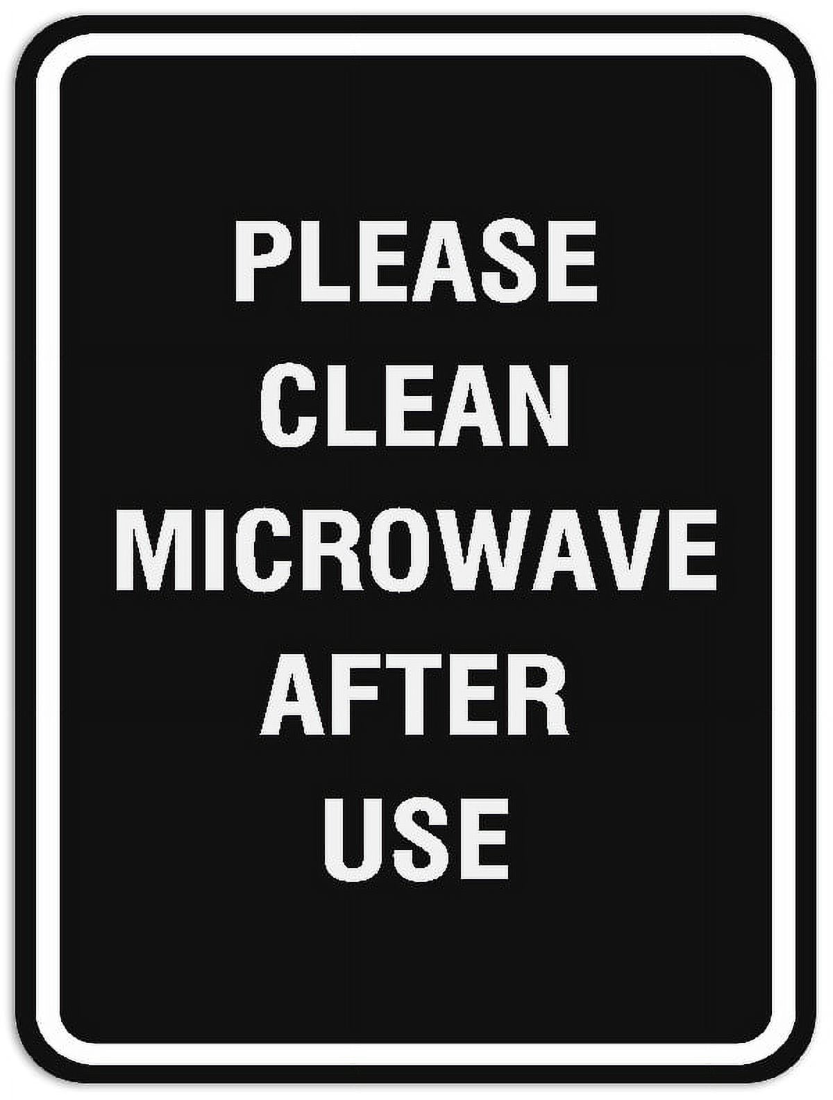 Signs ByLITA Portrait Round Please clean microwave after use Sign ...