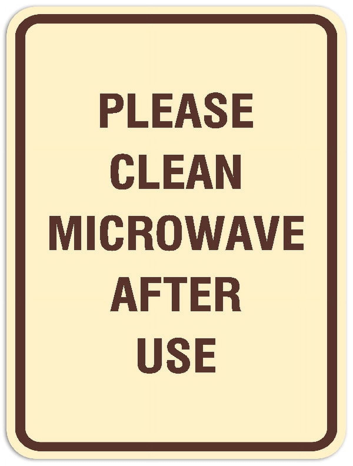 Signs ByLITA Portrait Round Please clean microwave after use Sign ...