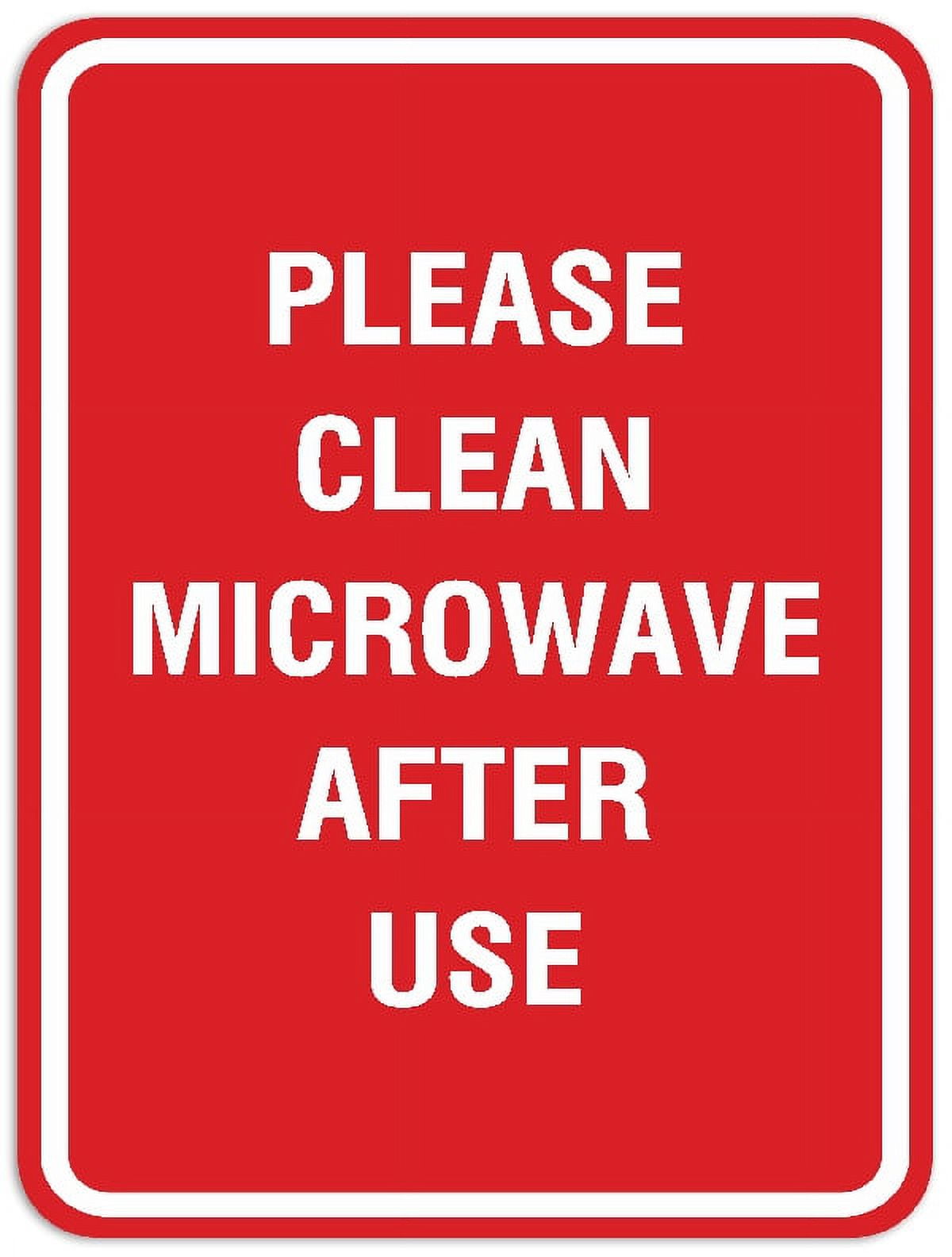 Signs ByLITA Portrait Round Please clean microwave after use Sign ...