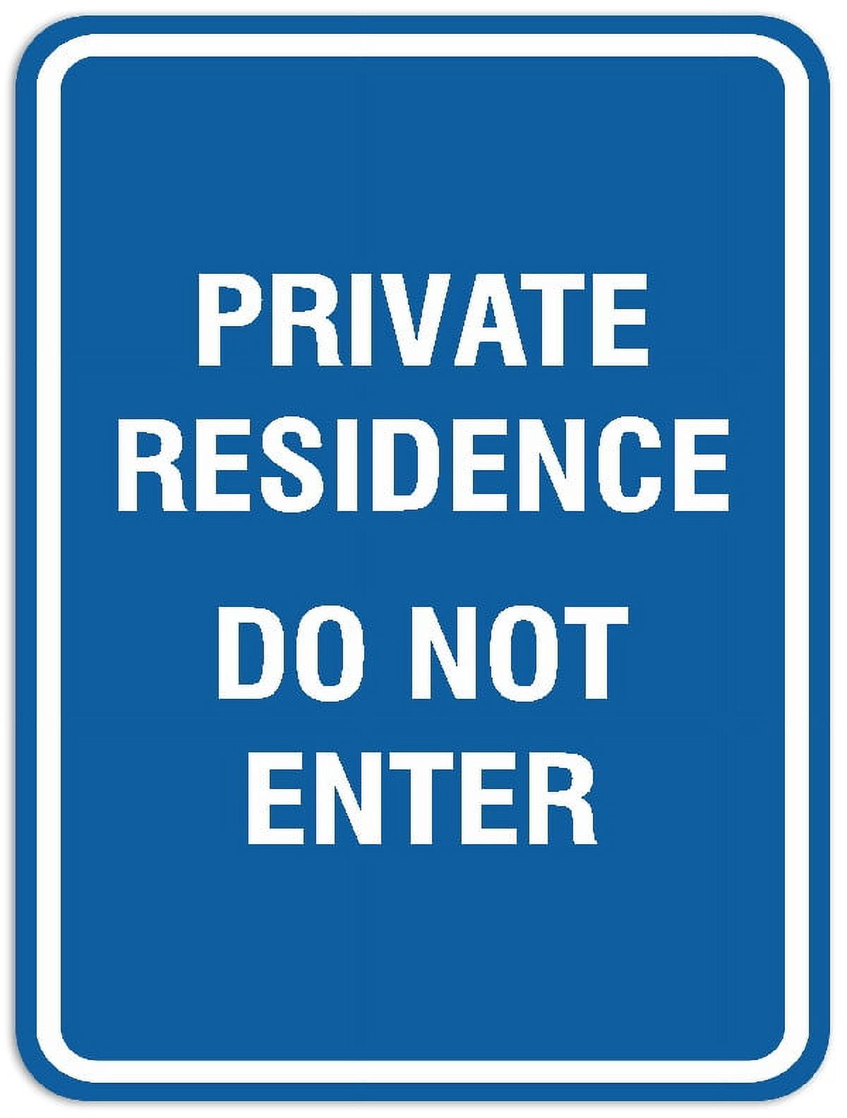 Signs ByLITA Portrait Round Private residence do not enter Sign - Laser ...