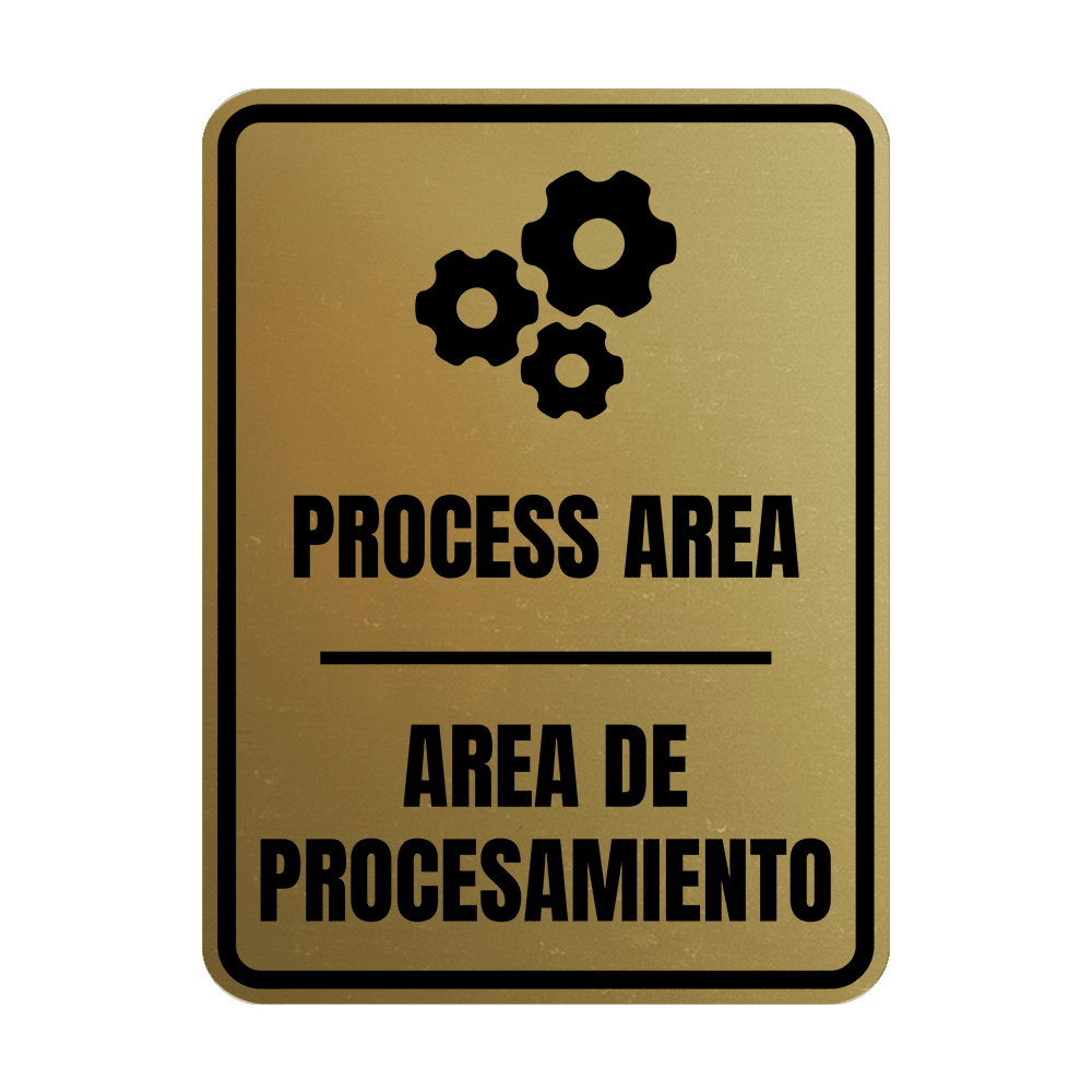 Signs ByLITA Portrait Round Process Area Door or Wall Sign | Spanish ...