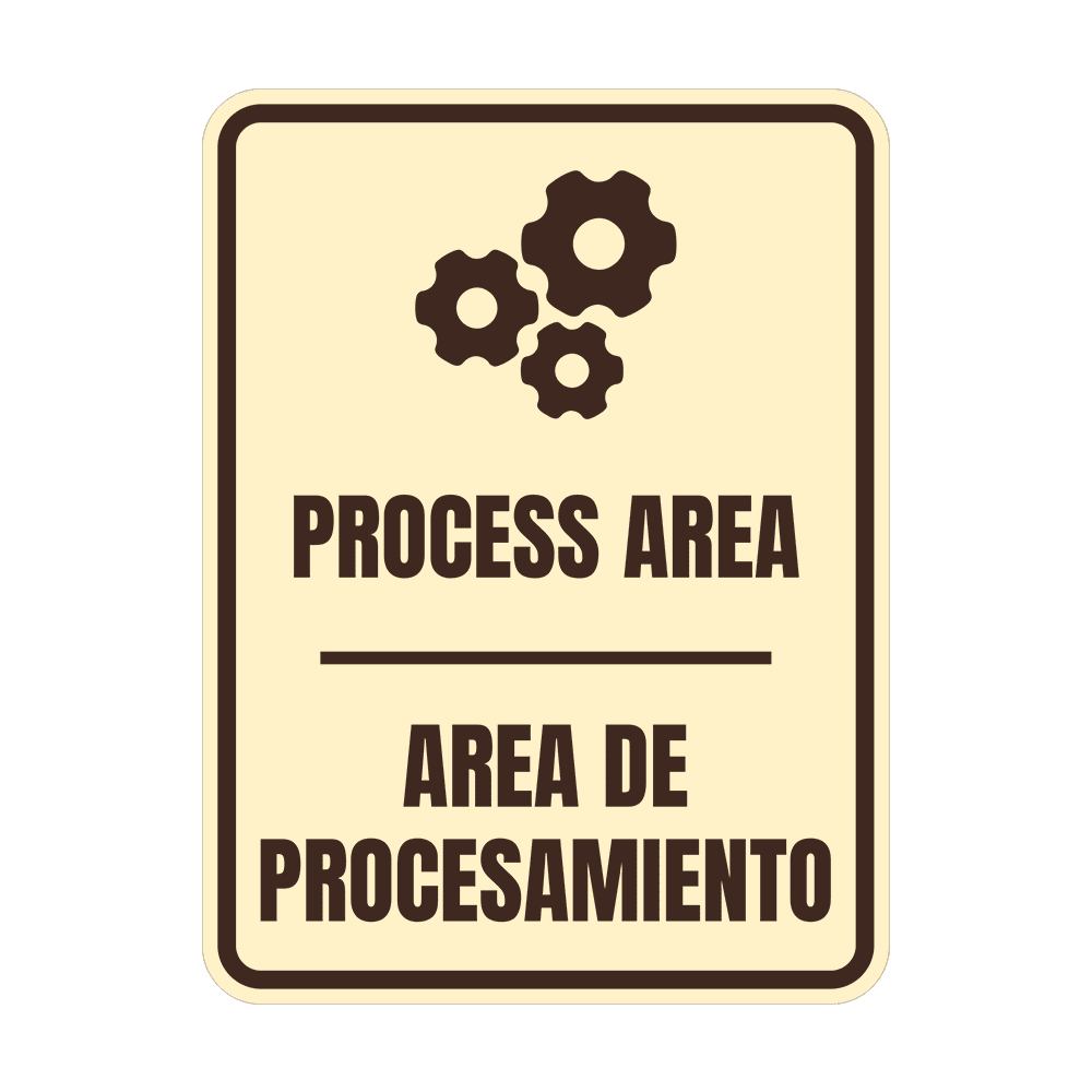 Signs ByLITA Portrait Round Process Area Door or Wall Sign | Spanish ...