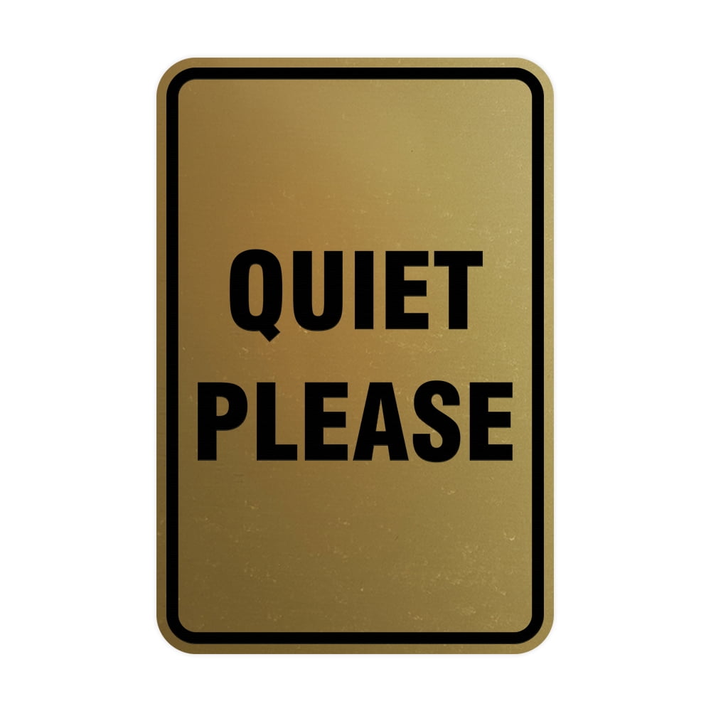 Signs ByLITA Portrait Round Quiet Please Sign (Brushed Gold) - Medium ...