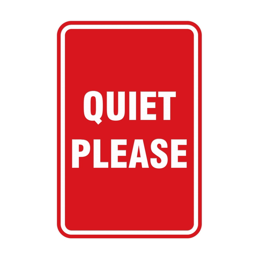 Signs ByLITA Portrait Round Quiet Please Sign (Red) - Large - Walmart.com