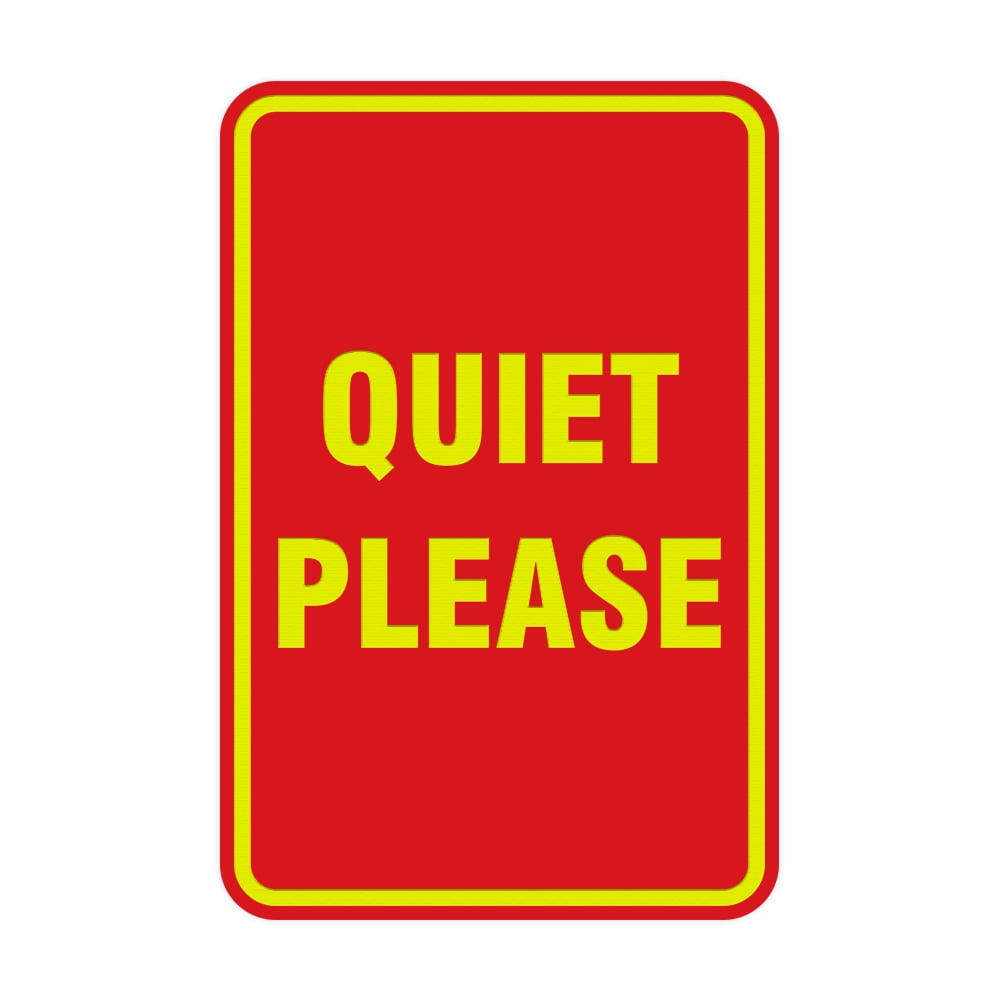 Signs ByLITA Portrait Round Quiet Please Sign (Red/Yellow) - Medium ...