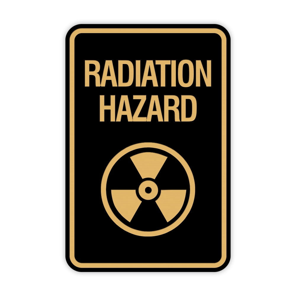 Signs ByLITA Portrait Round Radiation Hazard Sign (Black Gold) - Medium ...