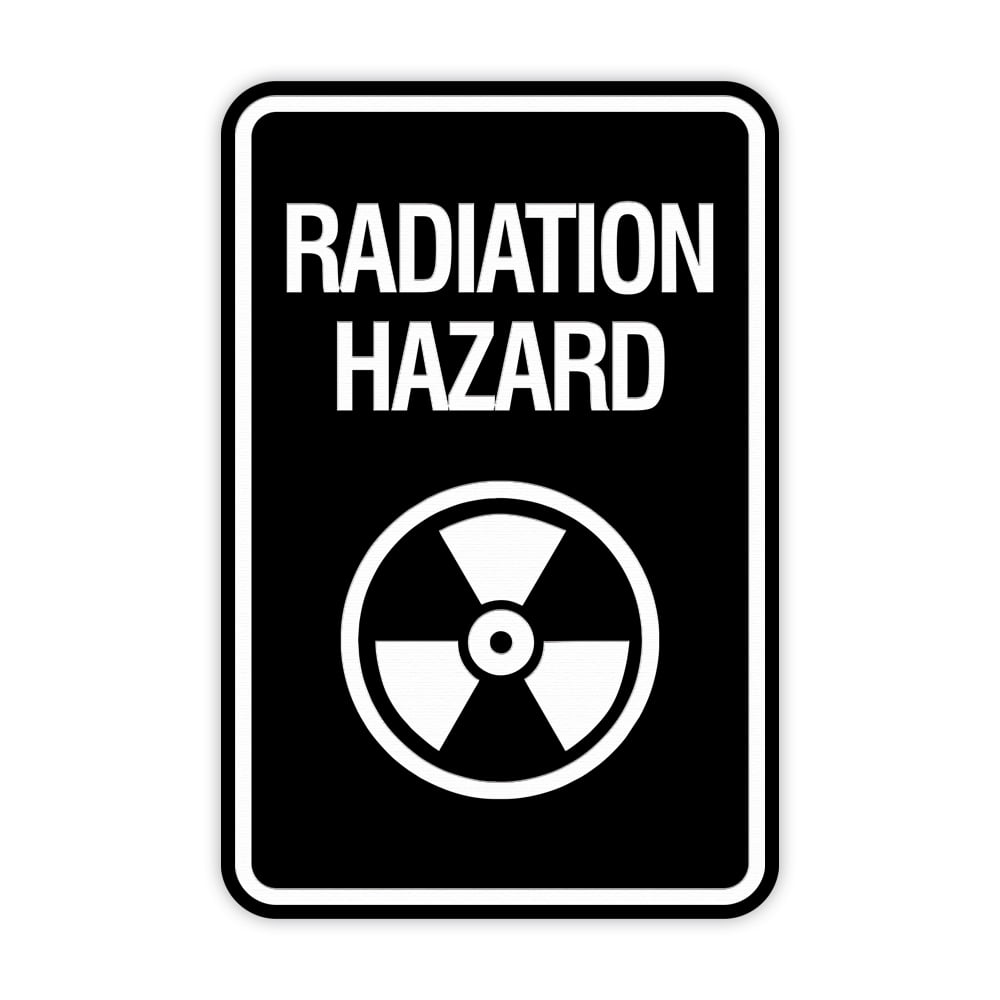 Signs ByLITA Portrait Round Radiation Hazard Sign (Black) - Large ...