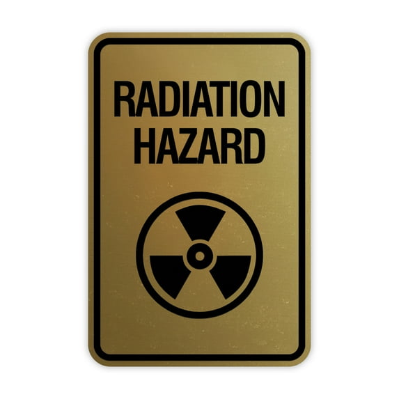 Signs ByLITA Portrait Round Radiation Hazard Sign (Brushed Gold ...