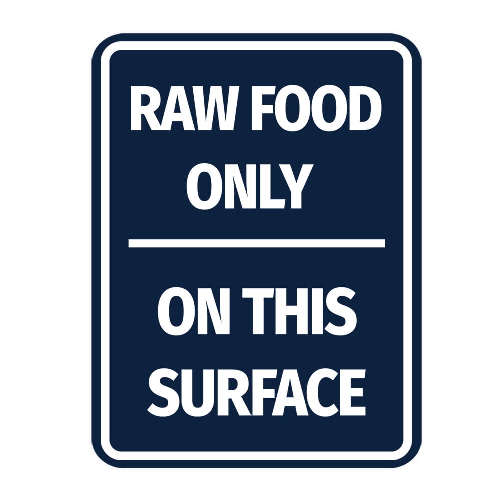 Signs ByLITA Portrait Round Raw Food Only On This Surface Door or Wall ...