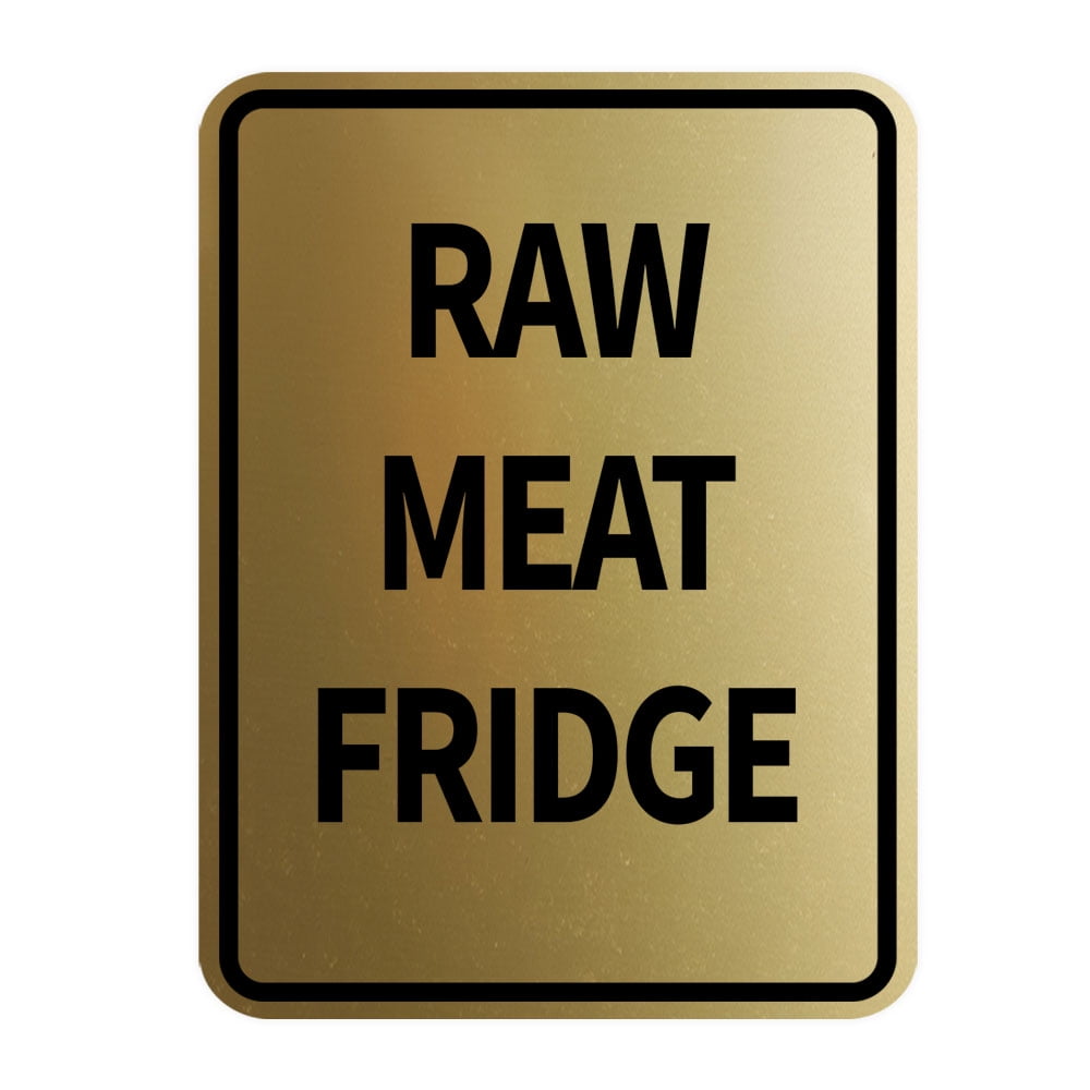 Signs ByLITA Portrait Round Raw Meat Fridge Door or Wall Sign Durable ...