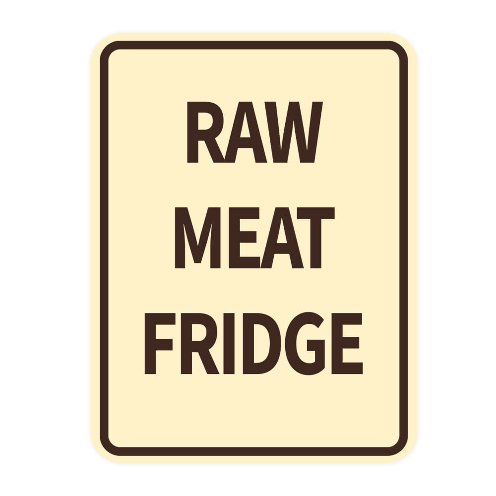Signs ByLITA Portrait Round Raw Meat Fridge Door or Wall Sign Durable ...