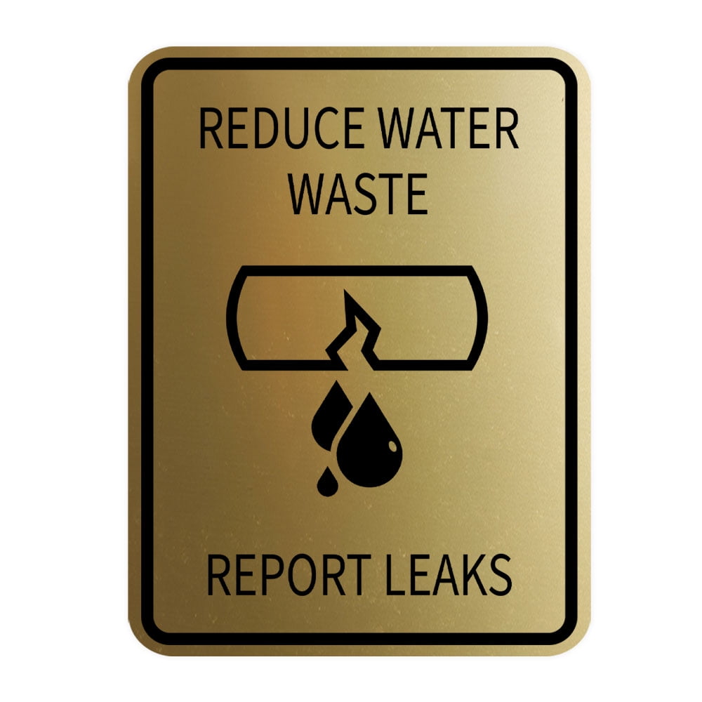 Signs ByLITA Portrait Round Reduce Water Waste: Report Leaks Door or ...