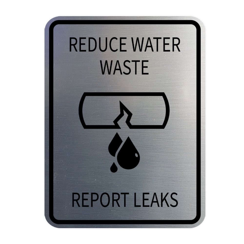 Signs ByLITA Portrait Round Reduce Water Waste: Report Leaks Door or ...