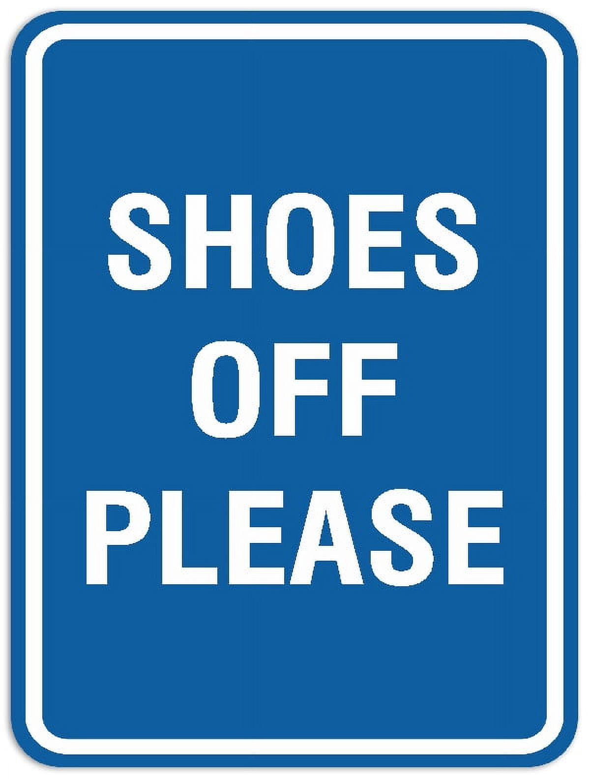 Signs ByLITA Portrait Round Shoes off please Sign - Laser-Engraved ...