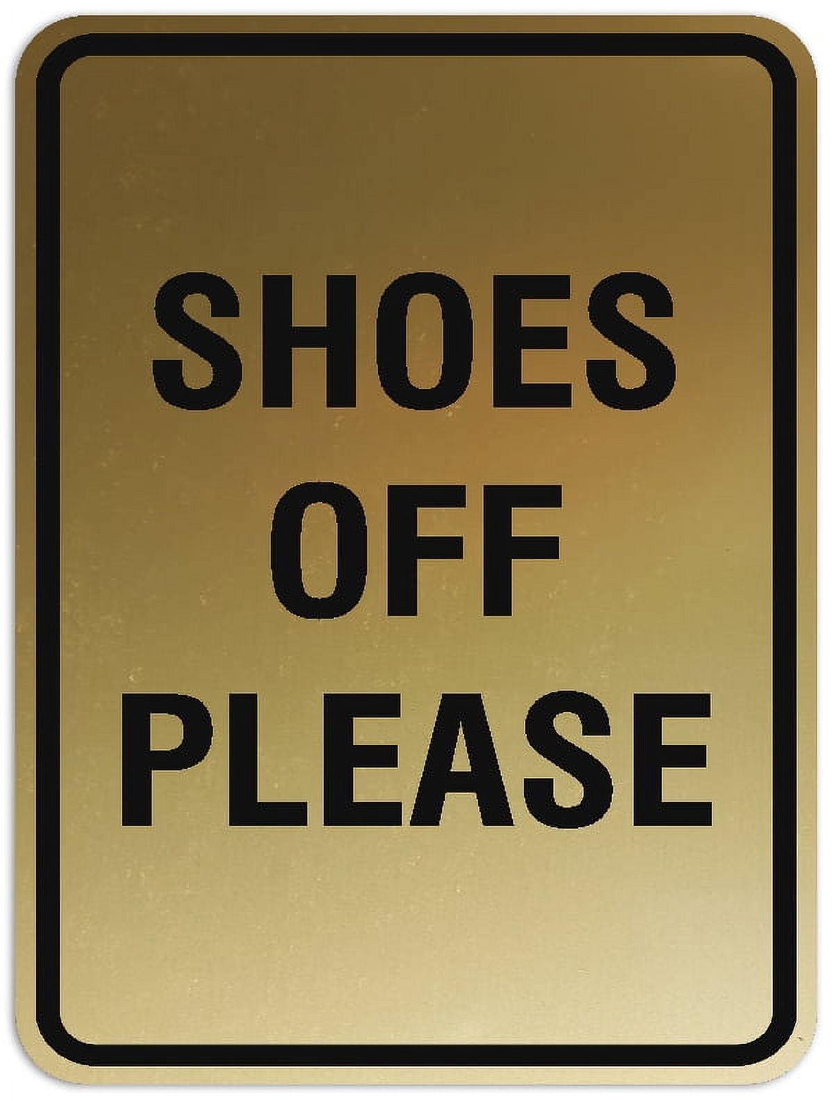 Signs ByLITA Portrait Round Shoes off please Sign - Laser-Engraved ...