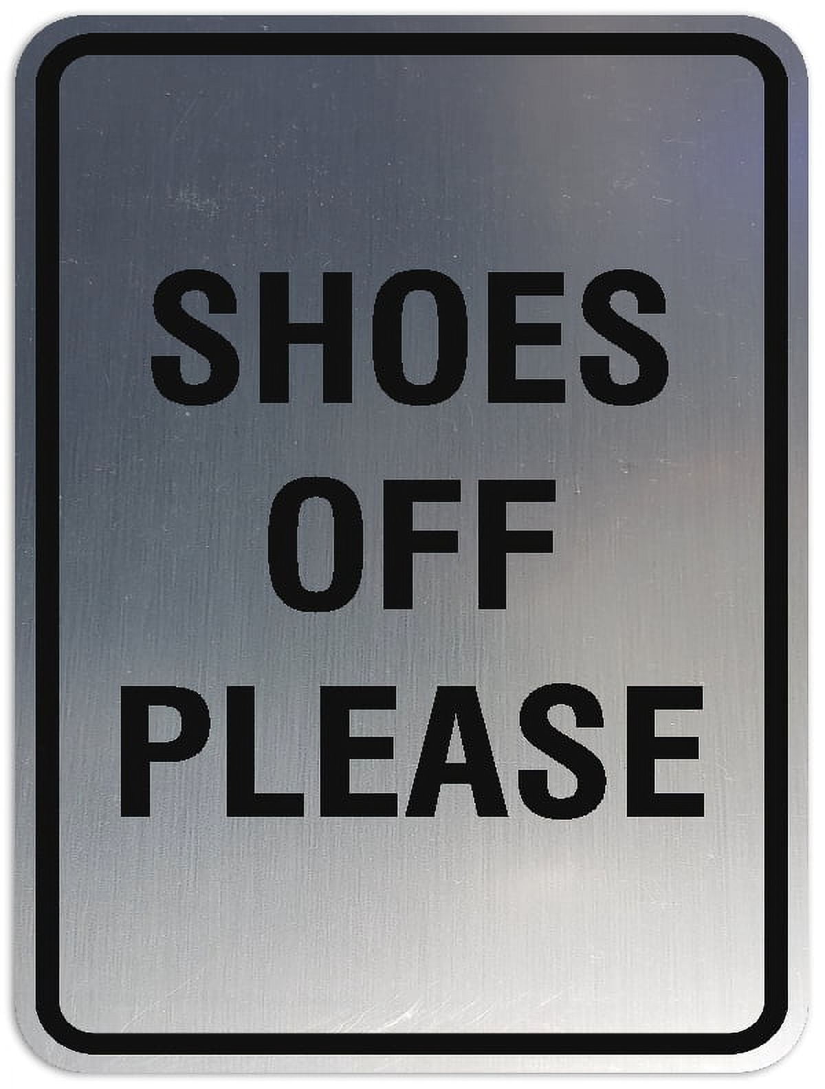 Signs ByLITA Portrait Round Shoes off please Sign - Laser-Engraved ...