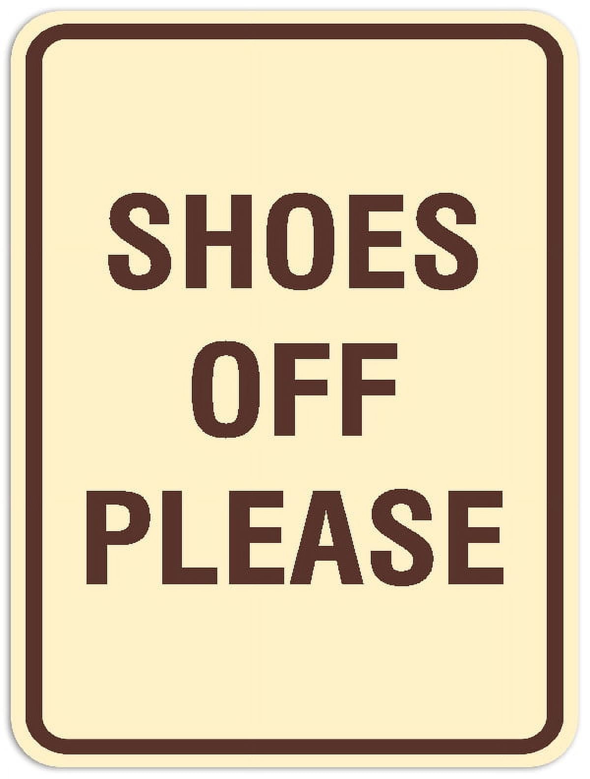 Signs ByLITA Portrait Round Shoes off please Sign - Laser-Engraved ...