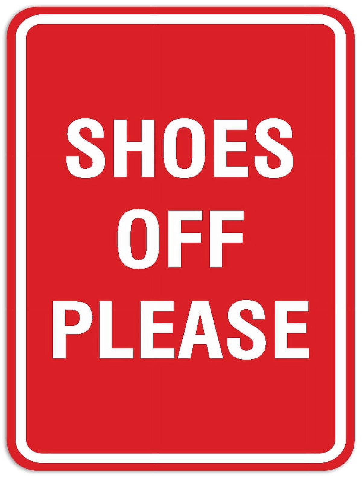 Signs ByLITA Portrait Round Shoes off please Sign - Laser-Engraved ...