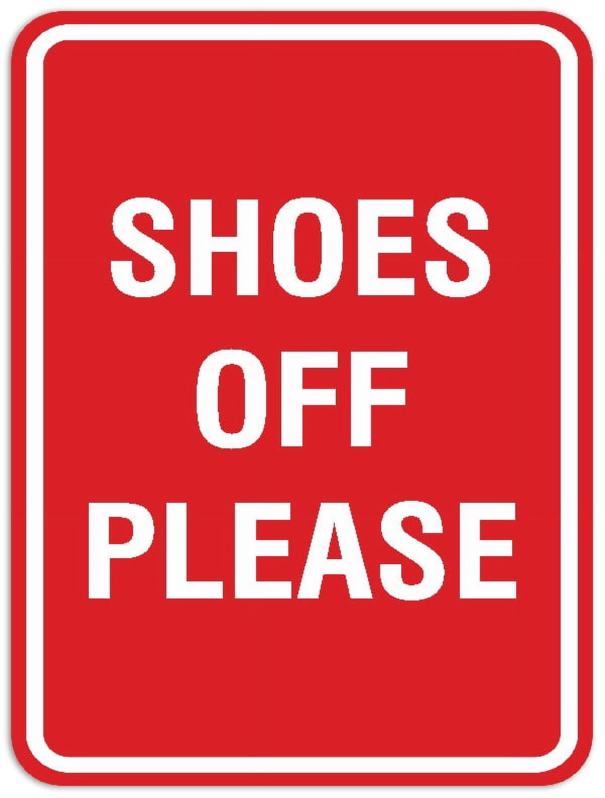 Signs ByLITA Portrait Round Shoes off please Sign - Laser-Engraved ...