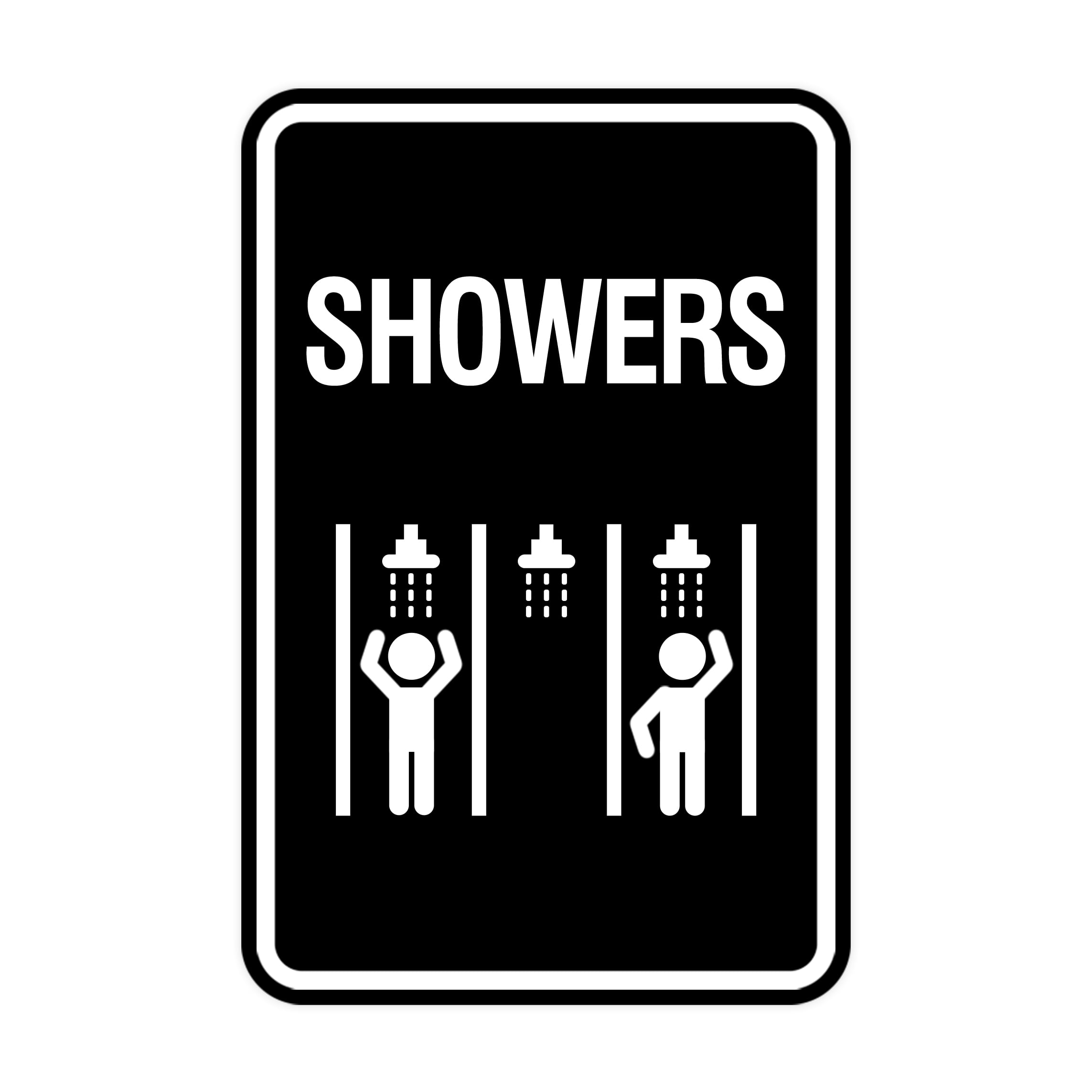 Signs ByLITA Portrait Round Showers (Multiple) Sign (Black) - Small ...