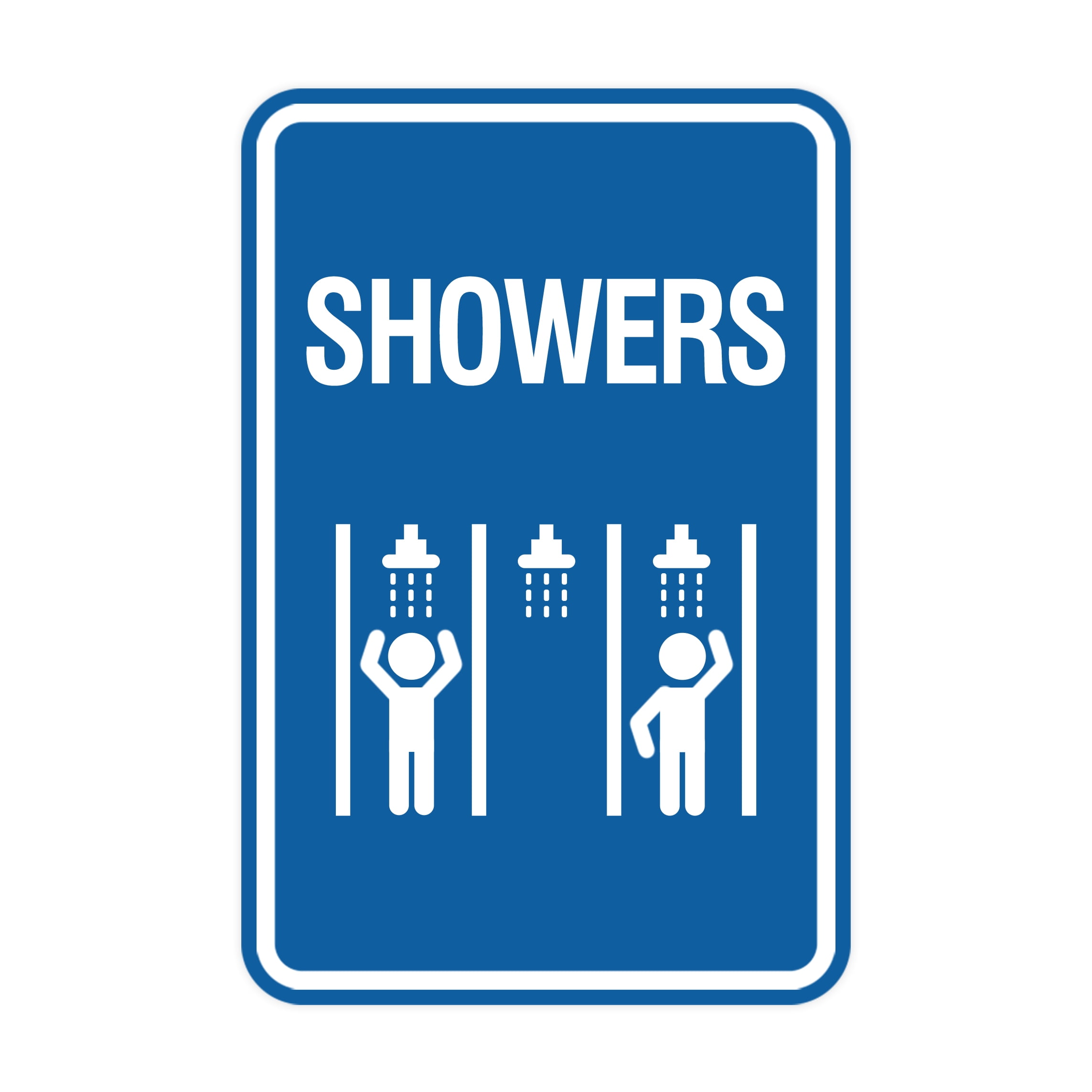 Signs ByLITA Portrait Round Showers (Multiple) Sign (Blue) - Medium ...
