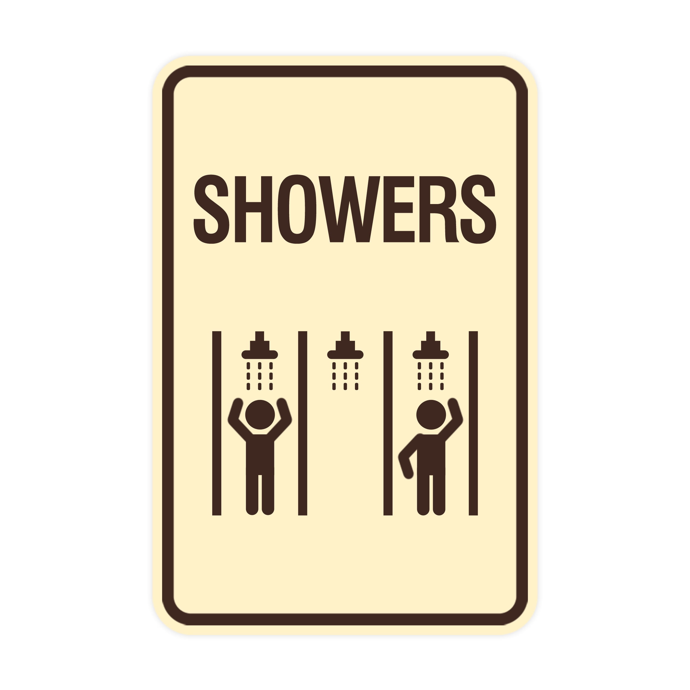 Signs ByLITA Portrait Round Showers (Multiple) Sign (Ivory/Dark Brown ...