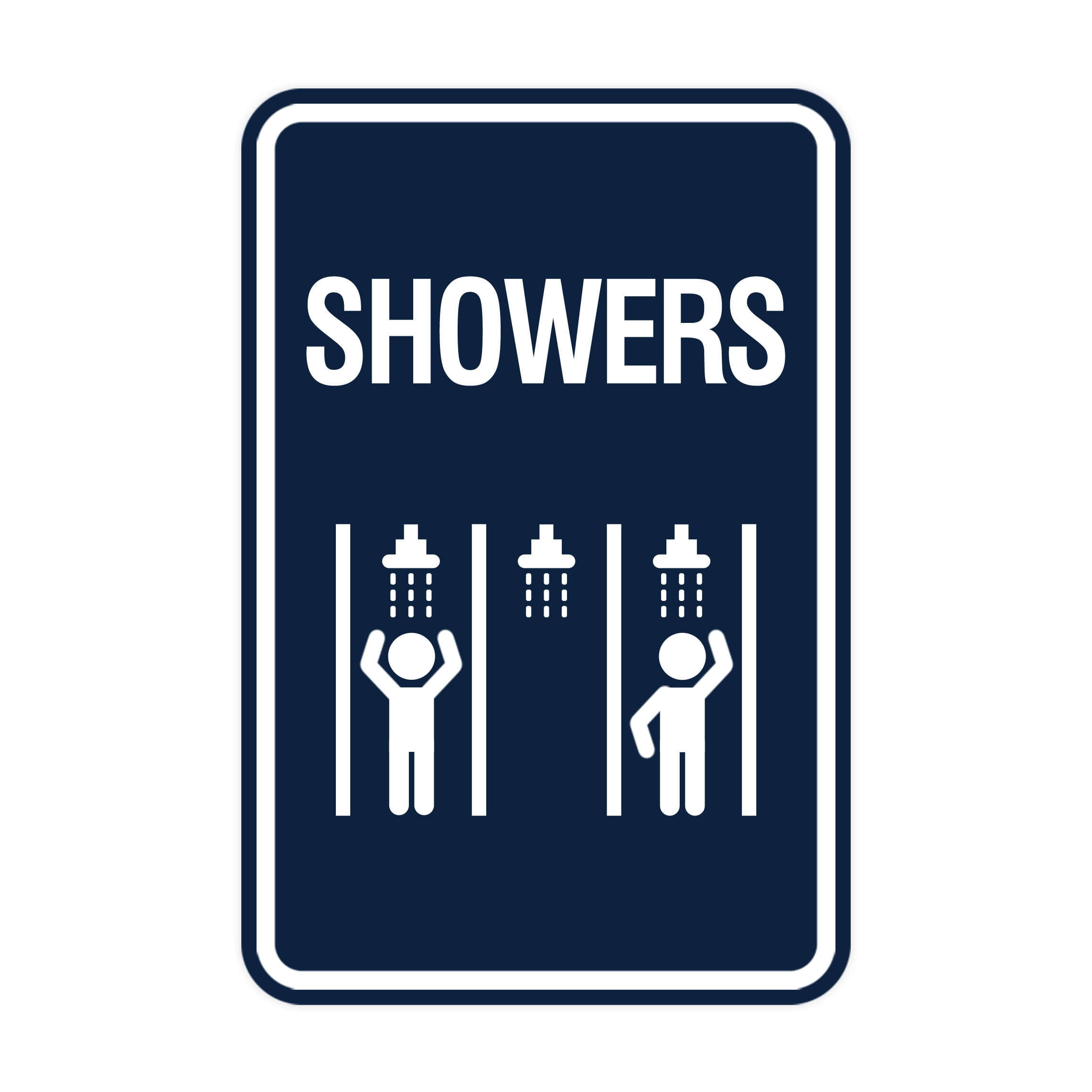 Signs ByLITA Portrait Round Showers (Multiple) Sign (Navy Blue / White ...