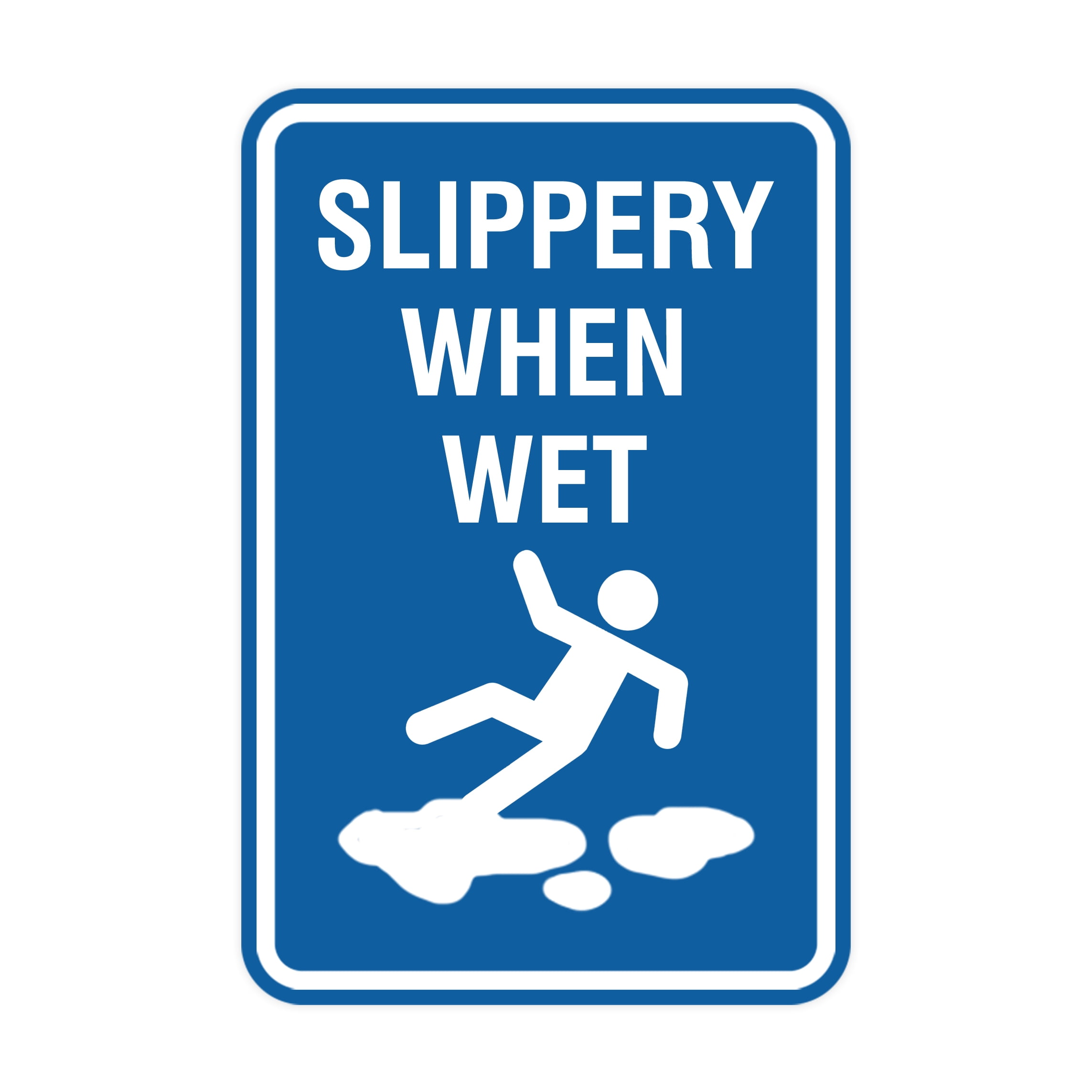 Signs ByLITA Portrait Round Slippery When Wet Sign (Blue) - Large ...