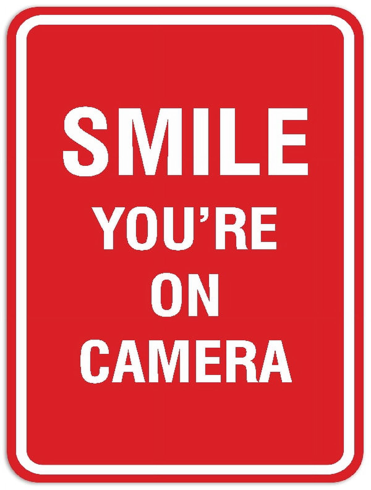 Signs ByLITA Portrait Round Smile you're on camera Sign - Laser ...