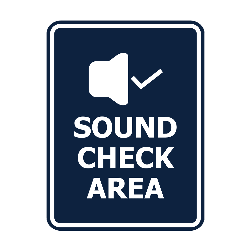 Signs ByLITA Portrait Round Sound Check Area Door or Wall Sign Easy ...