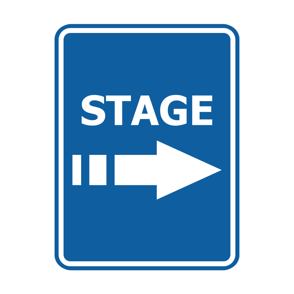 Signs ByLITA Portrait Round Stage Right Arrow Door or Wall Sign Easy ...
