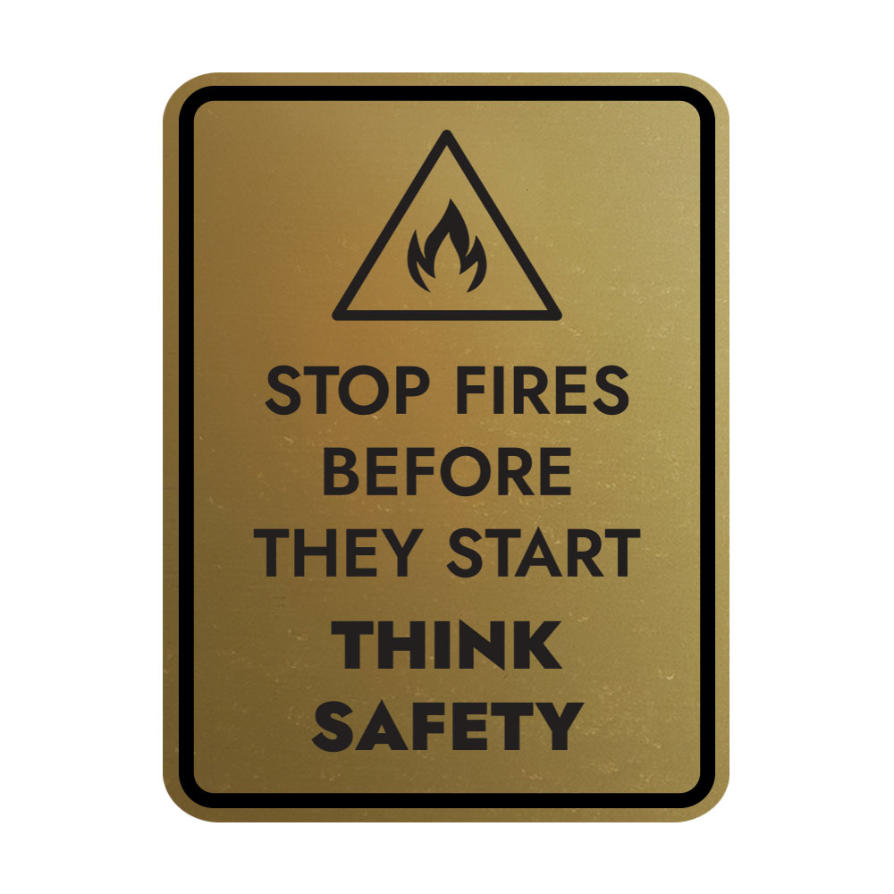 Signs ByLITA Portrait Round Stop Fires Before They Start Think Safety ...