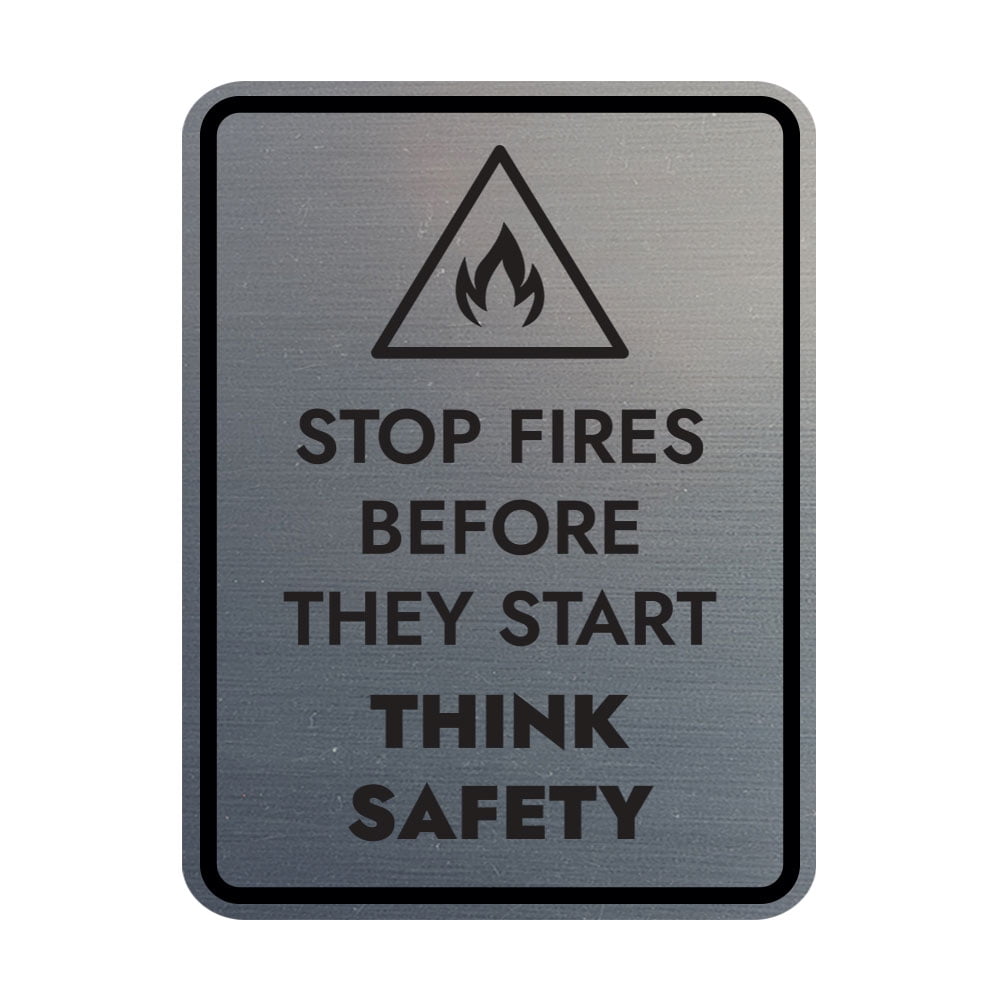 Signs ByLITA Portrait Round Stop Fires Before They Start Think Safety ...