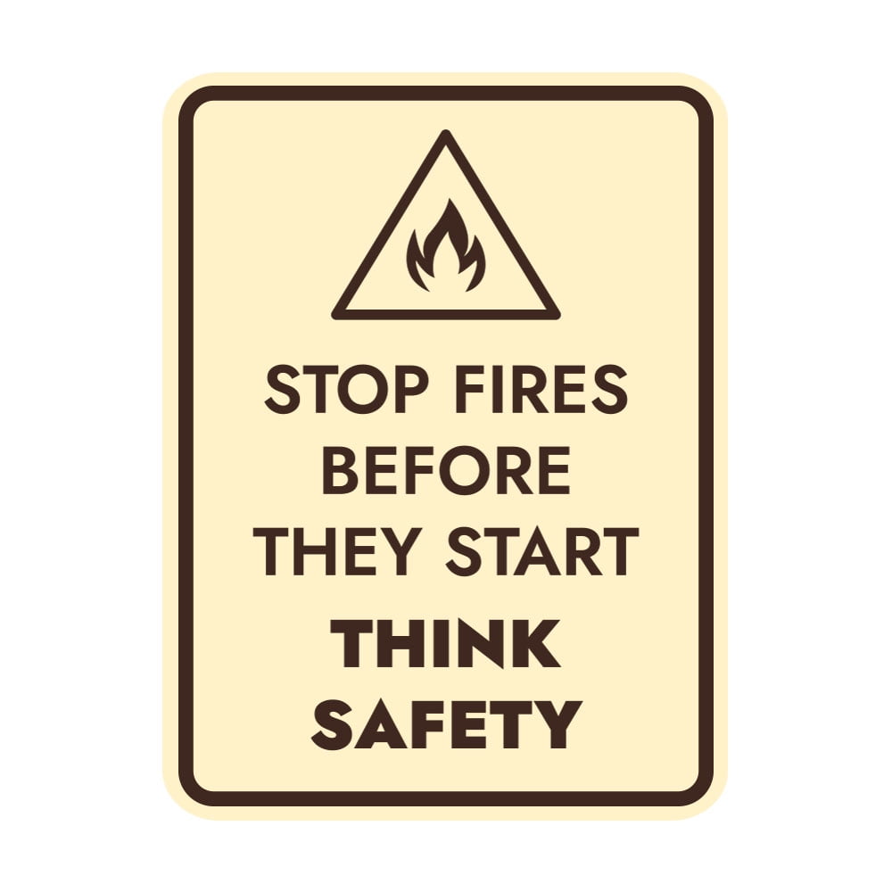 Signs ByLITA Portrait Round Stop Fires Before They Start Think Safety ...