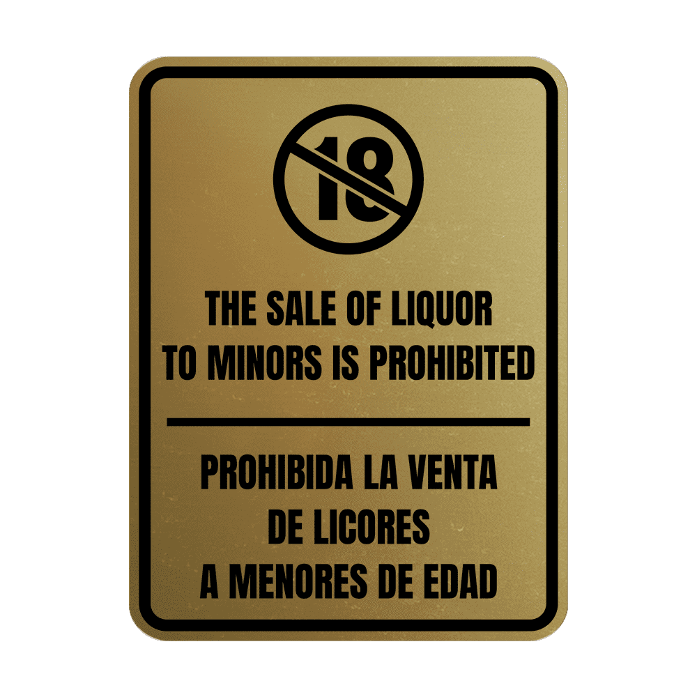 Signs ByLITA Portrait Round The Sale Of Liquor To Minors Is Prohibited ...